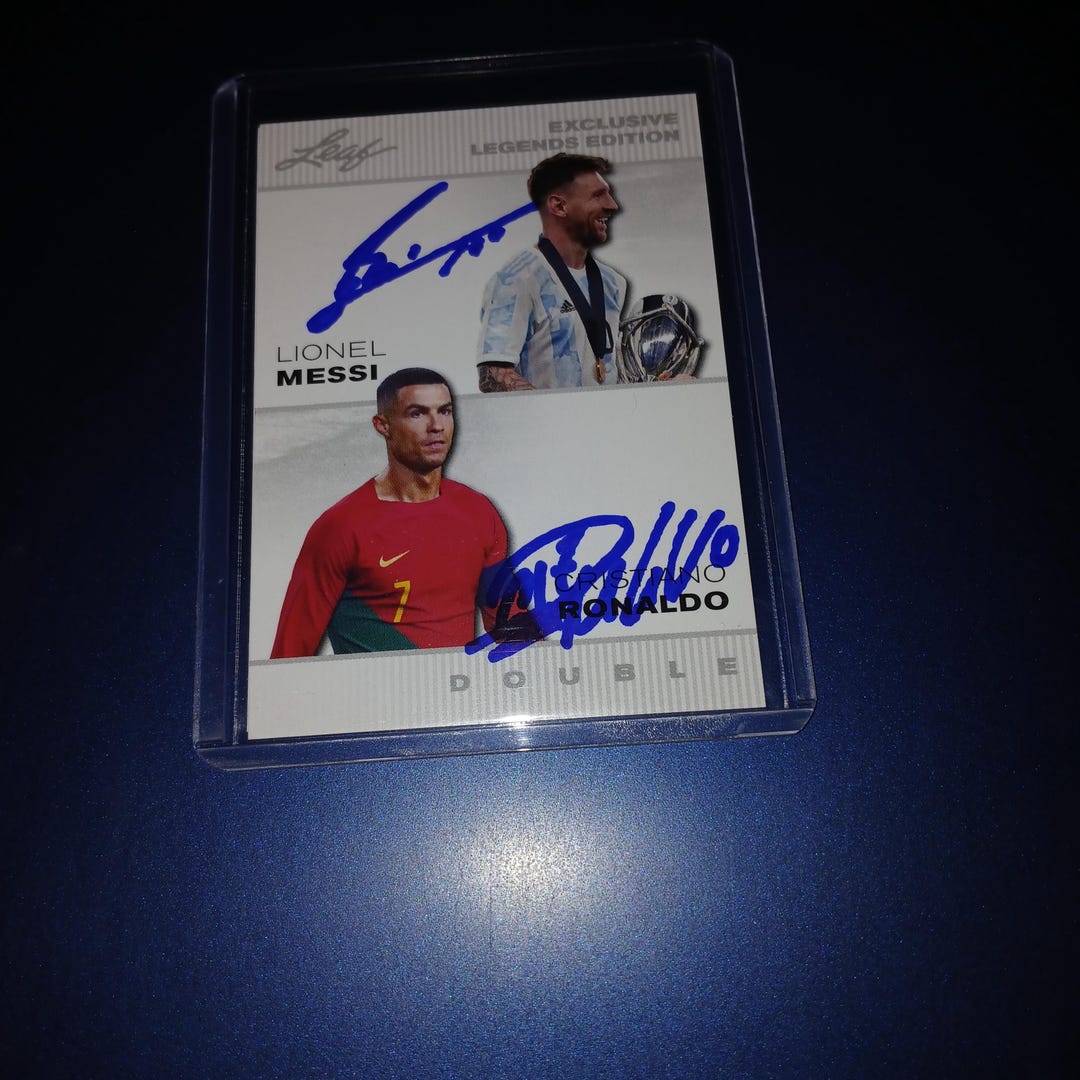 Cristiano Ronaldo, Lionel Messi Autographed Card With Coa - Etsy