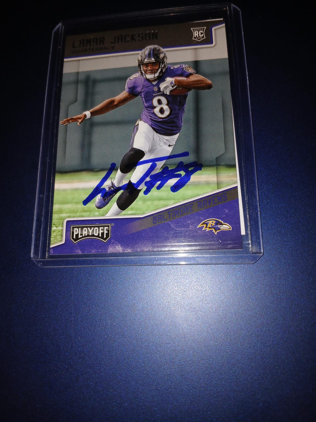 Lamar Jackson Autographed Rookie Card With Coa - Etsy
