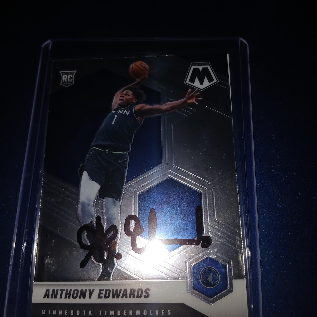 Anthony Edwards Autographed Rookie Card With Cert - Etsy