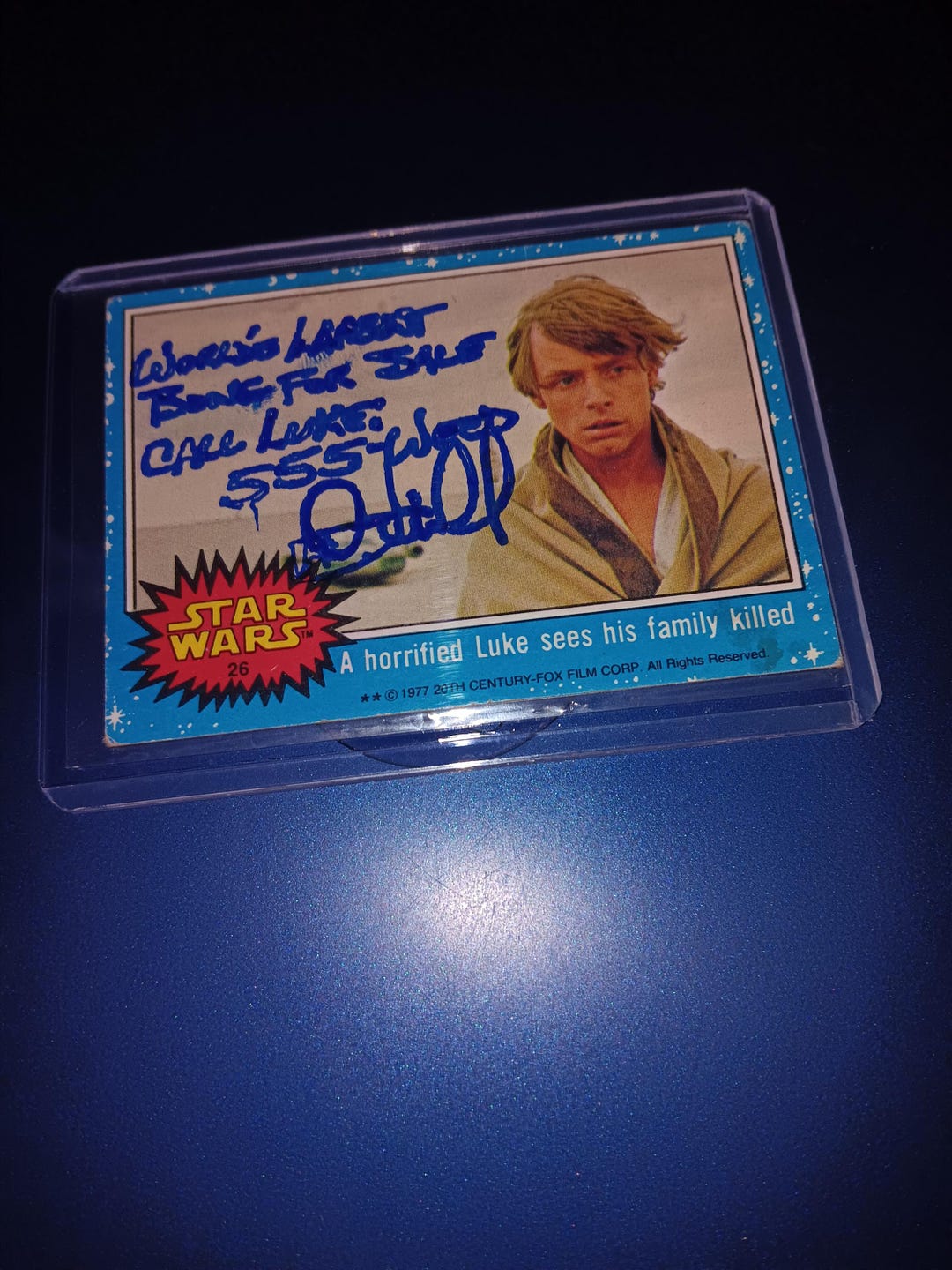 Mark Hamill, Luke Skywalker Autographed Card With Coa - Etsy
