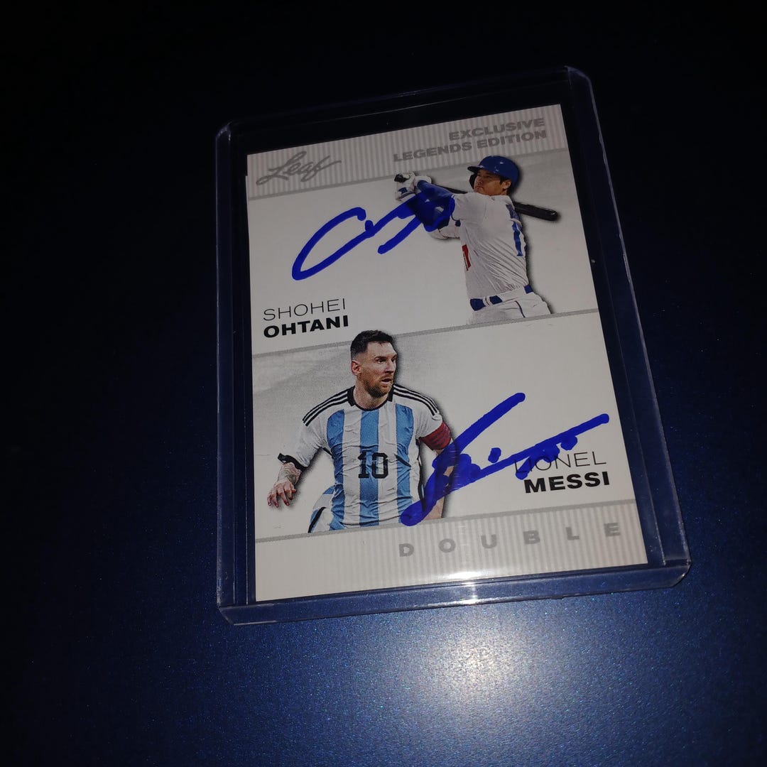 Shohei Ohtani, Lionel Messi Autographed Card With Coa - Etsy