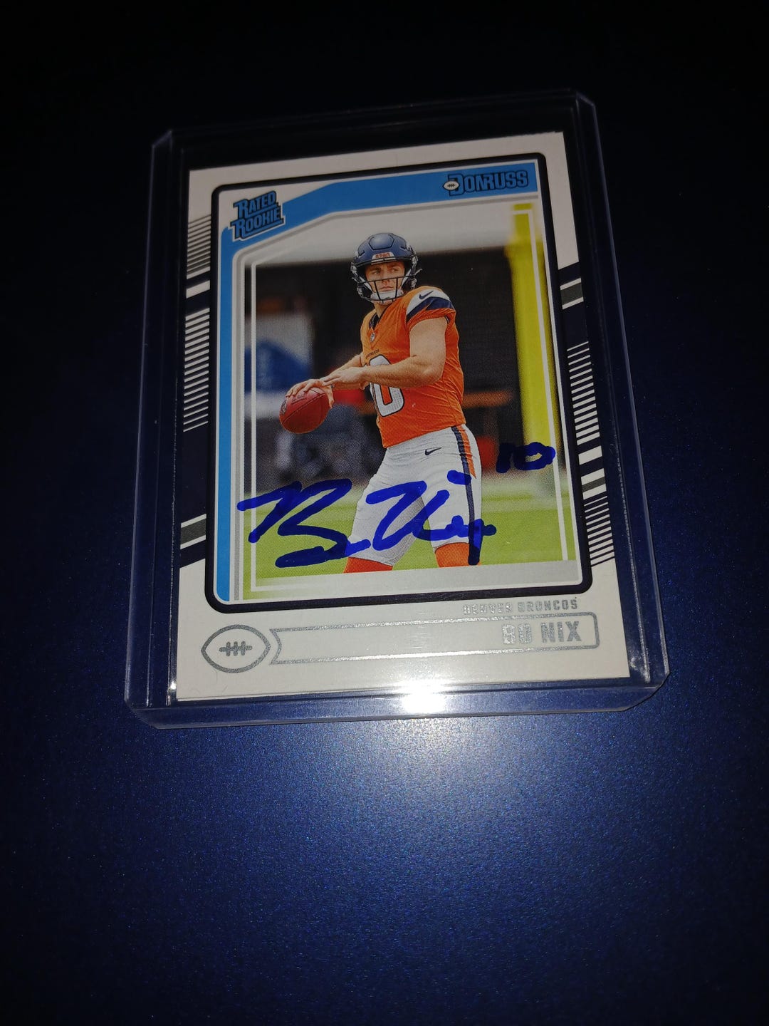 Bo Nix Autographed Rookie Card With Coa - Etsy