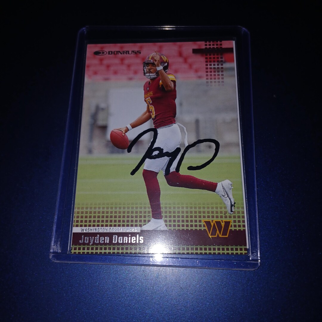 Jayden Daniels Autographed Rookie Card With Coa - Etsy