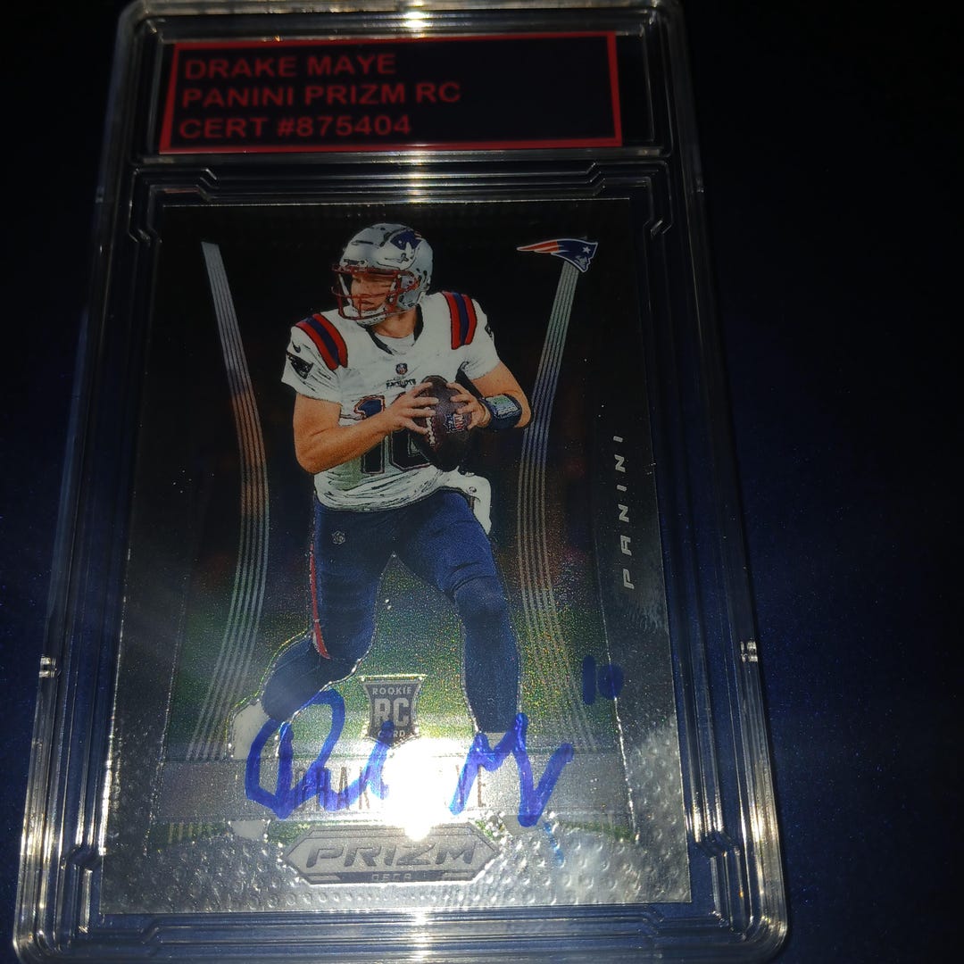 Drake Maye Autographed Rookie Card With Cert - Etsy