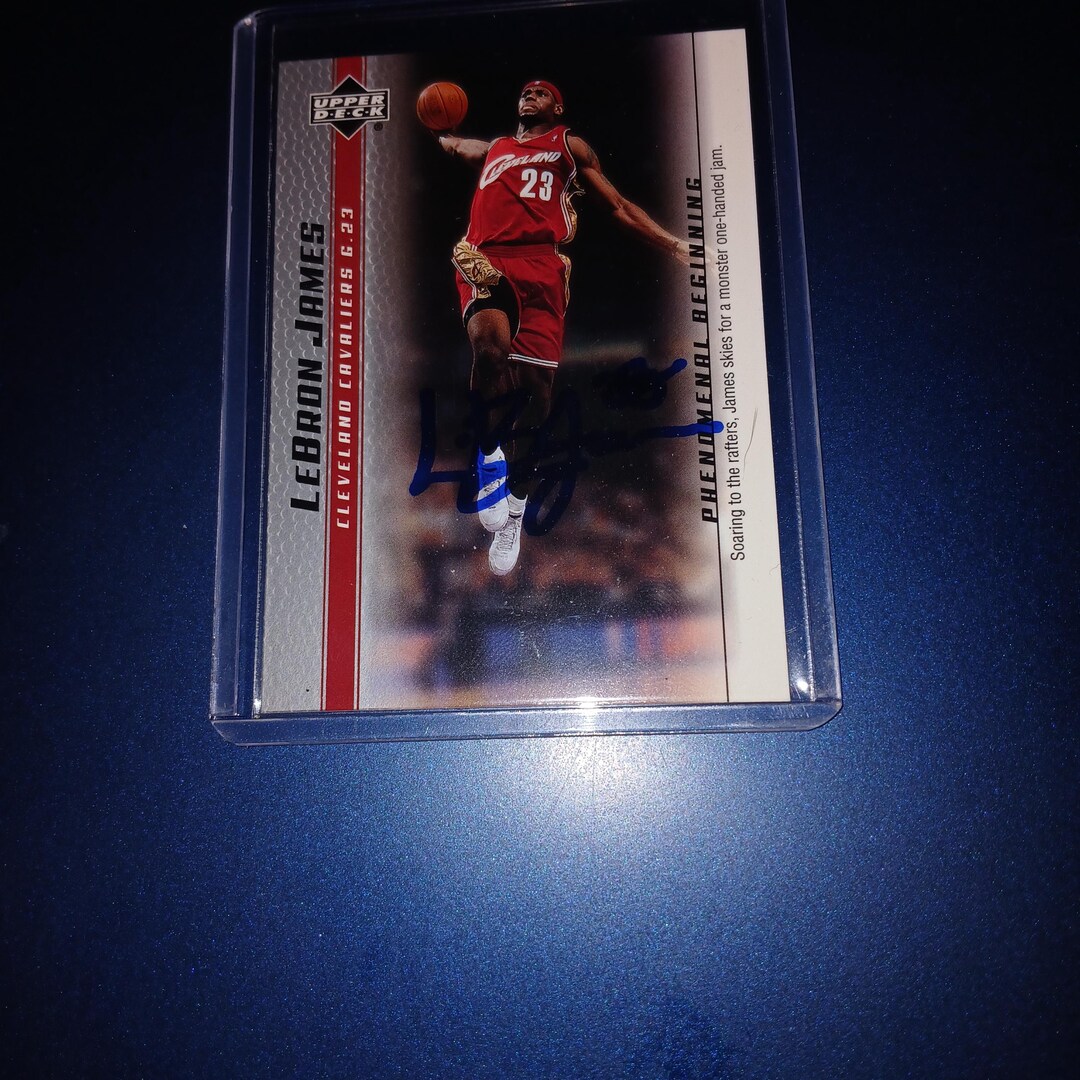 Lebron James Autographed Rookie Card With Coa - Etsy