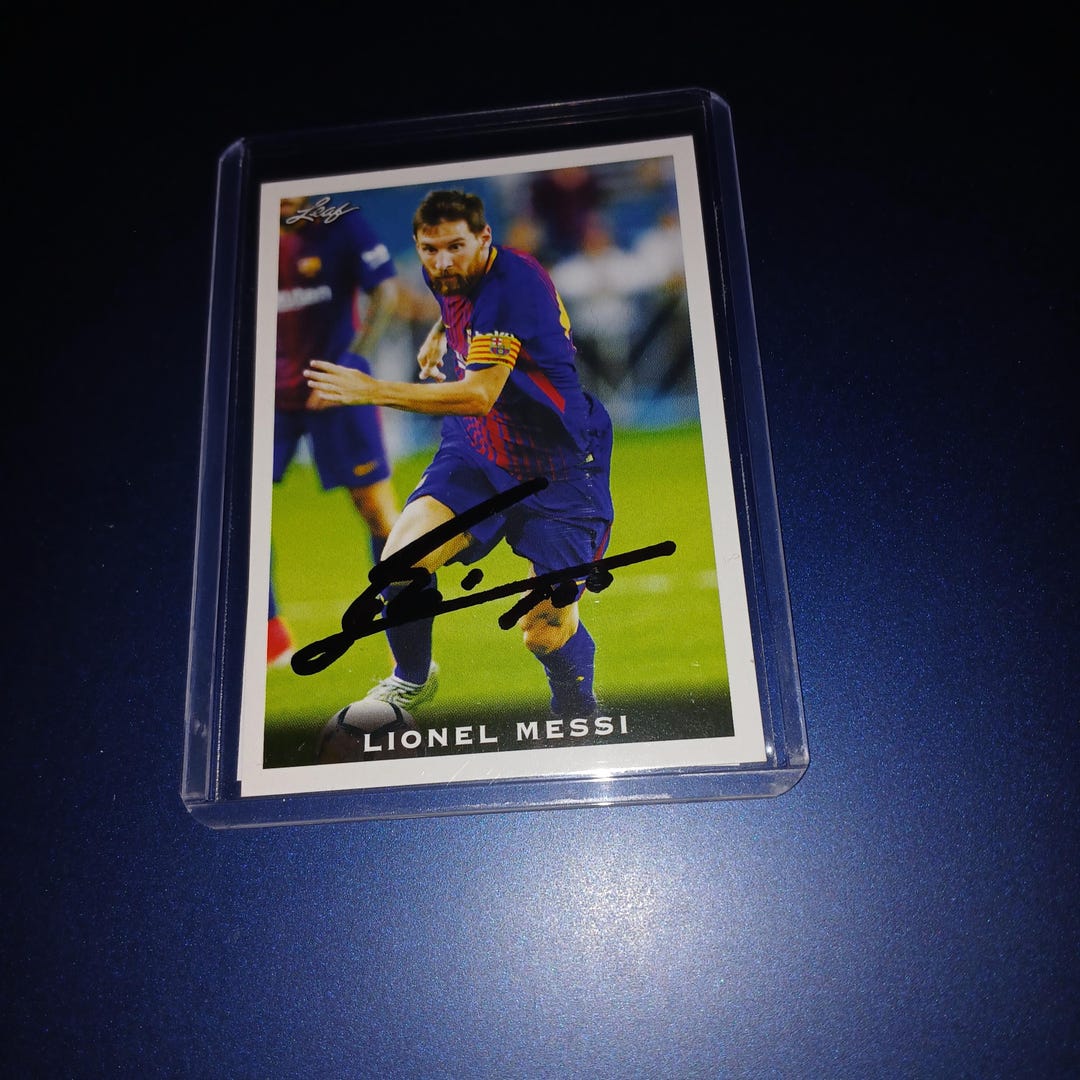 Lionel Messi Autographed Card With Coa - Etsy