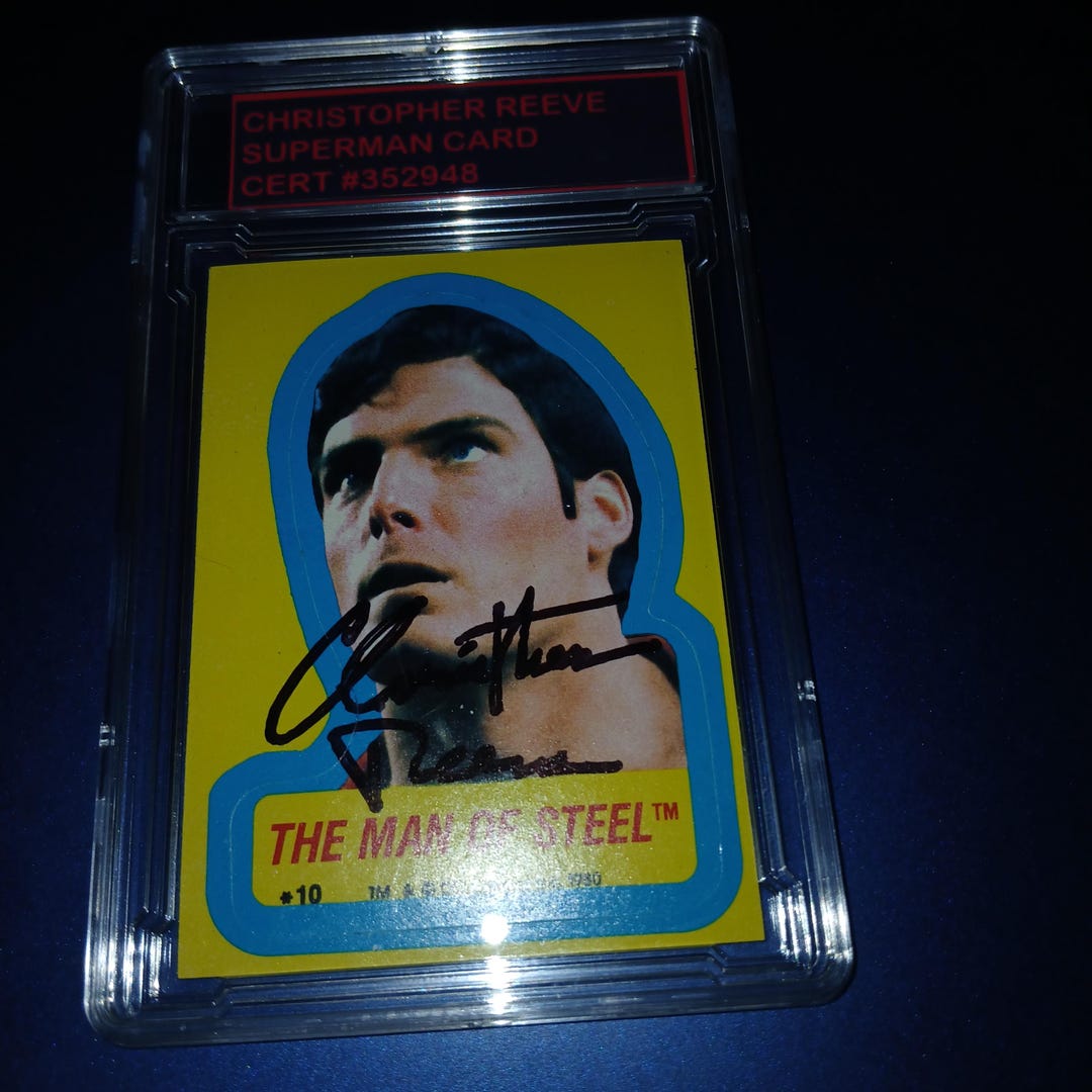 Christopher Reeve Autographed Card With Cert - Etsy UK