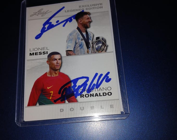 Cristiano Ronaldo, Lionel Messi Autographed Card With Coa - Etsy