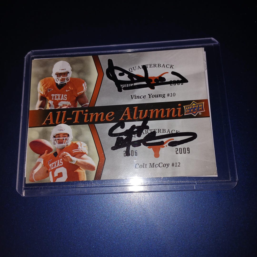 Colt Mccoy, Vince Young Autographed Rookie Card With Coa - Etsy