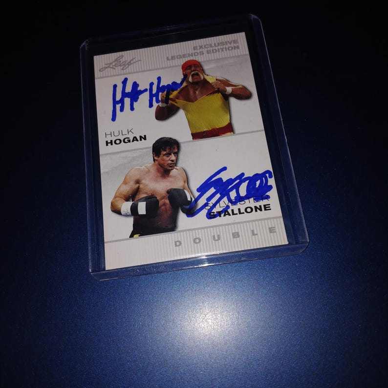 Sylvester Stallone, Hulk Hogan Autographed Card With Coa - Etsy
