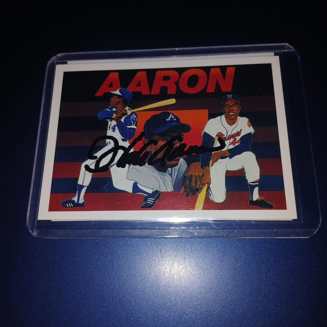 Hank Aaron Autographed Card With Coa - Etsy