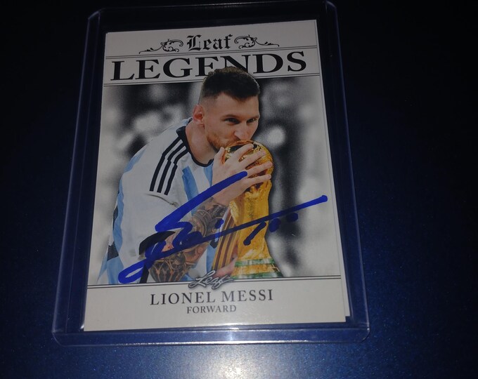 Lionel Messi Autographed Card With Cert - Etsy