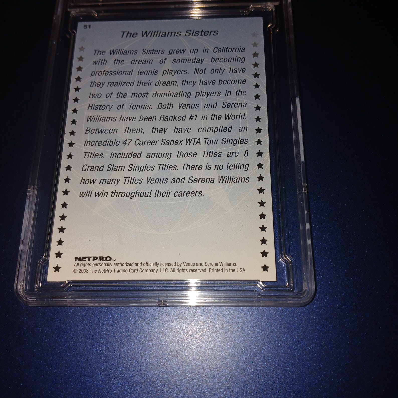 Serena Williams, Venus Williams Autographed Card With Cert - Etsy