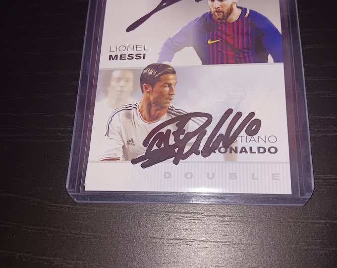 Lionel Messi, Cristiano Ronaldo Autographed Card With Coa - Etsy