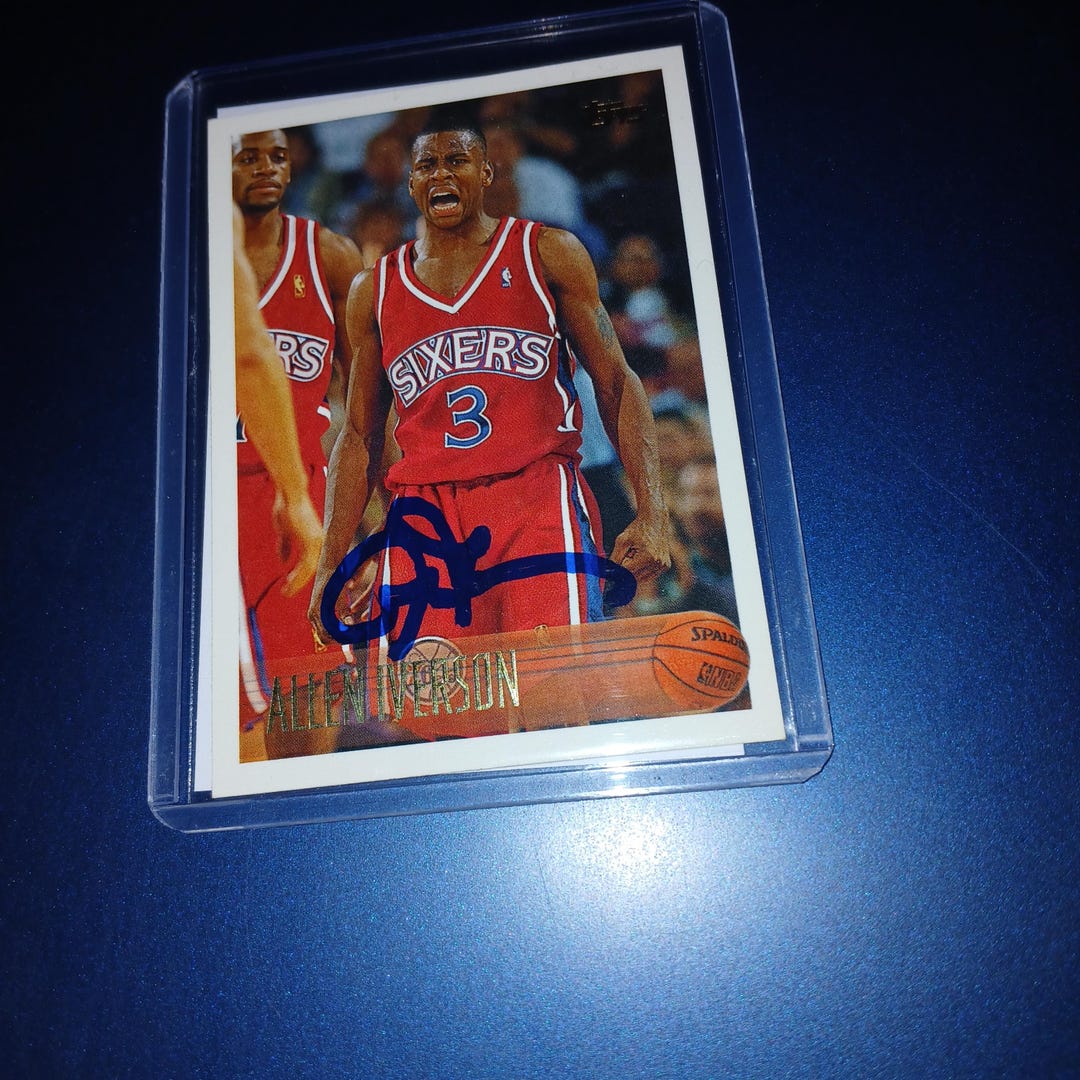 Allen Iverson Autographed Rookie Card With Coa - Etsy
