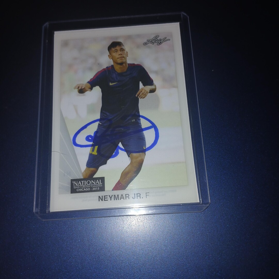 Neymar Jr Autographed Card With Coa - Etsy