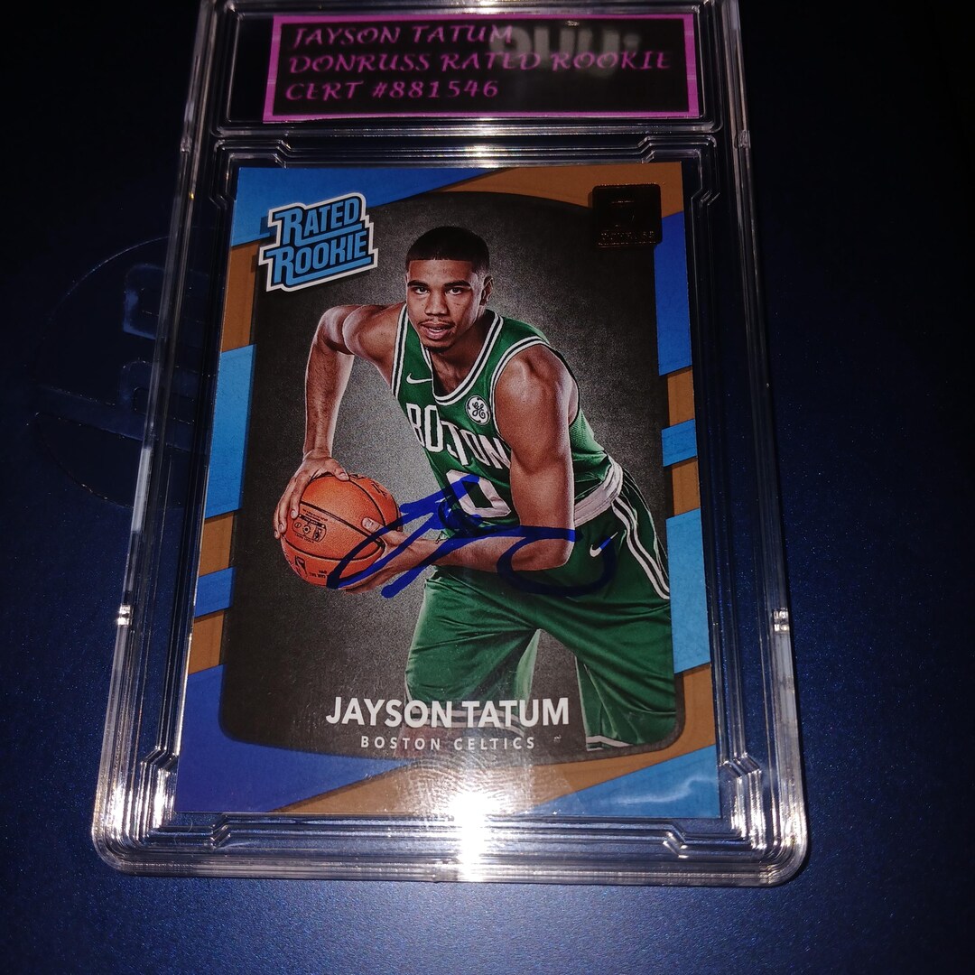 Jayson Tatum Autographed Rookie Card With Cert - Etsy