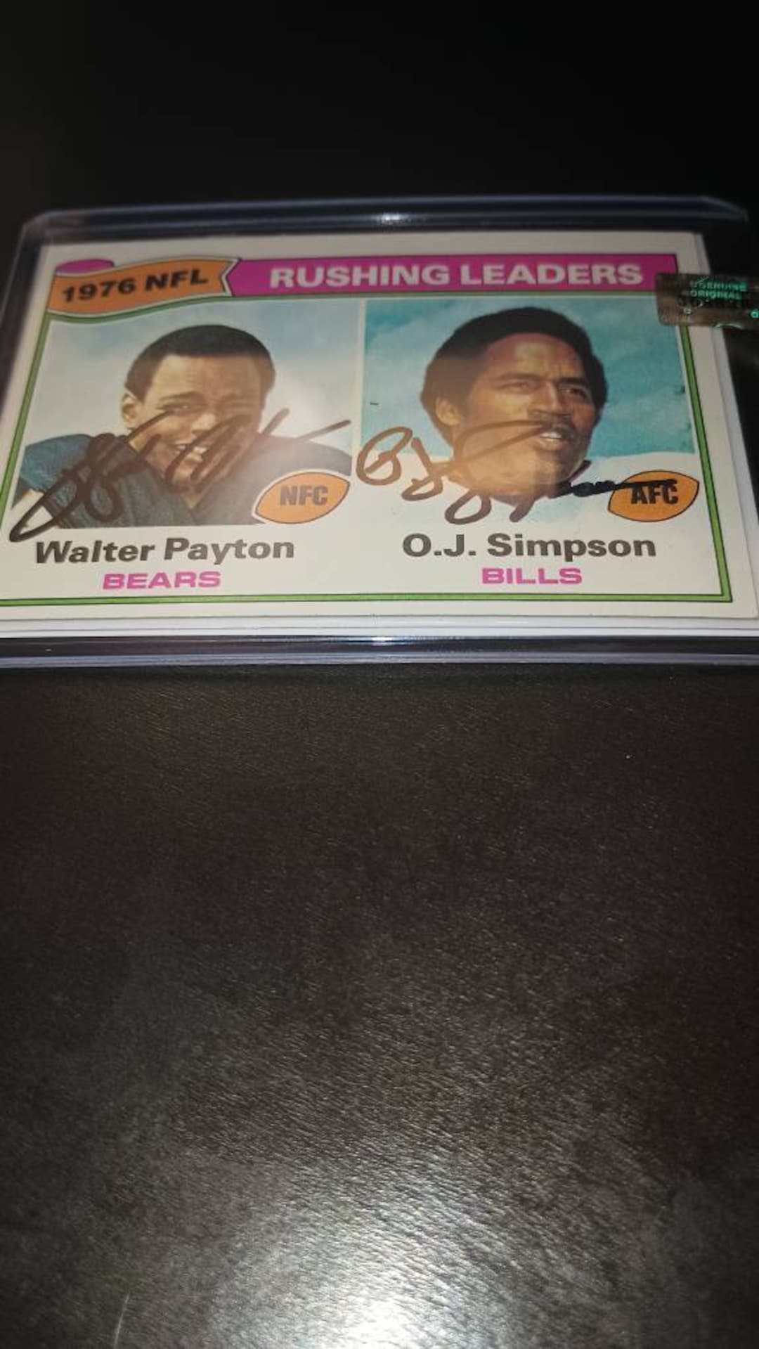 OJ Simpson Walter Payton Autographed Card With COA - Etsy