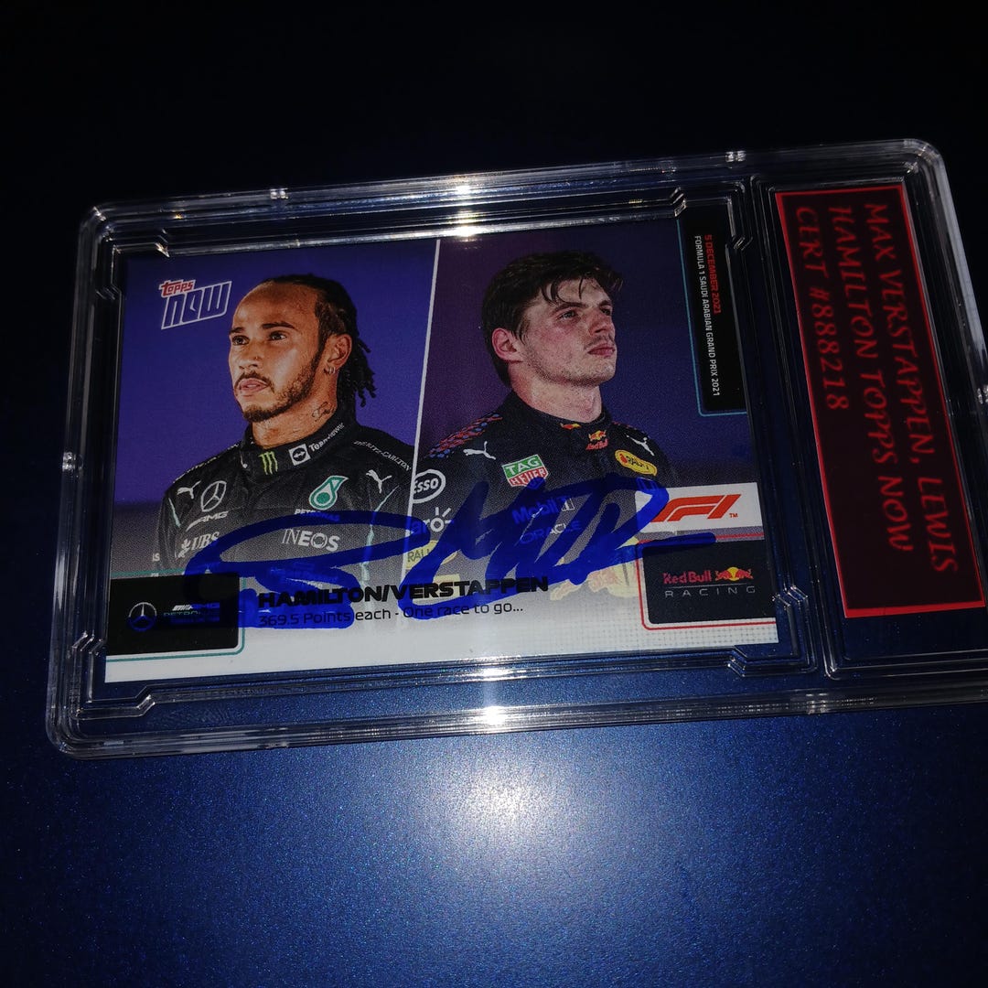 Lewis Hamilton, Max Verstappen Autographed Card With Cert - Etsy