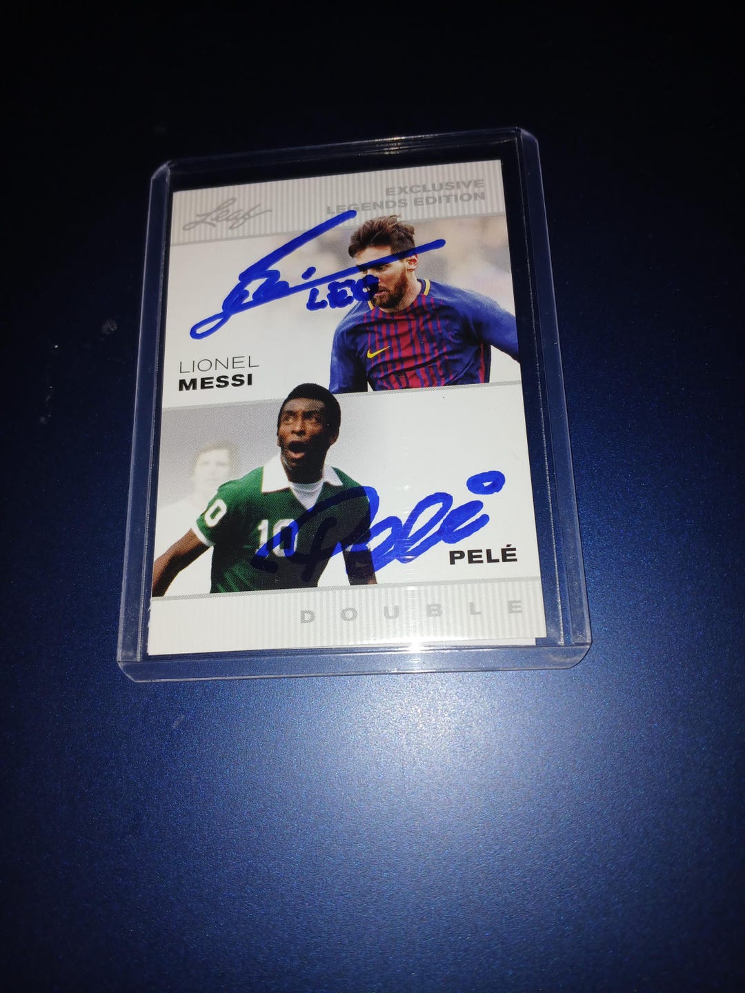 Pele, Lionel Messi Autographed Card With Coa - Etsy