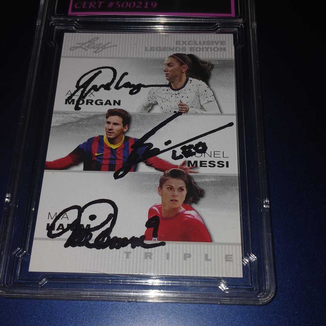Lionel Messi, Alex Morgan, Mia Hamm Autographed Card With Cert - Etsy