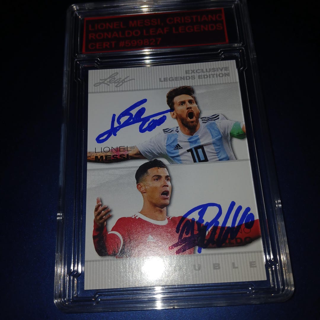 Lionel Messi, Cristiano Ronaldo Autographed Card With Cert - Etsy