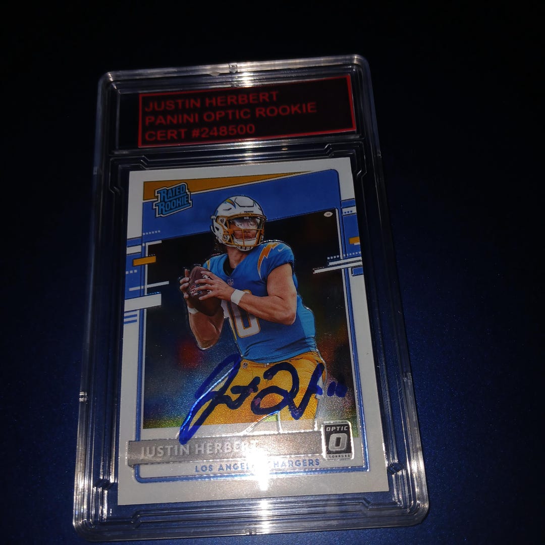 Justin Herbert Autographed Rookie Card With Cert - Etsy