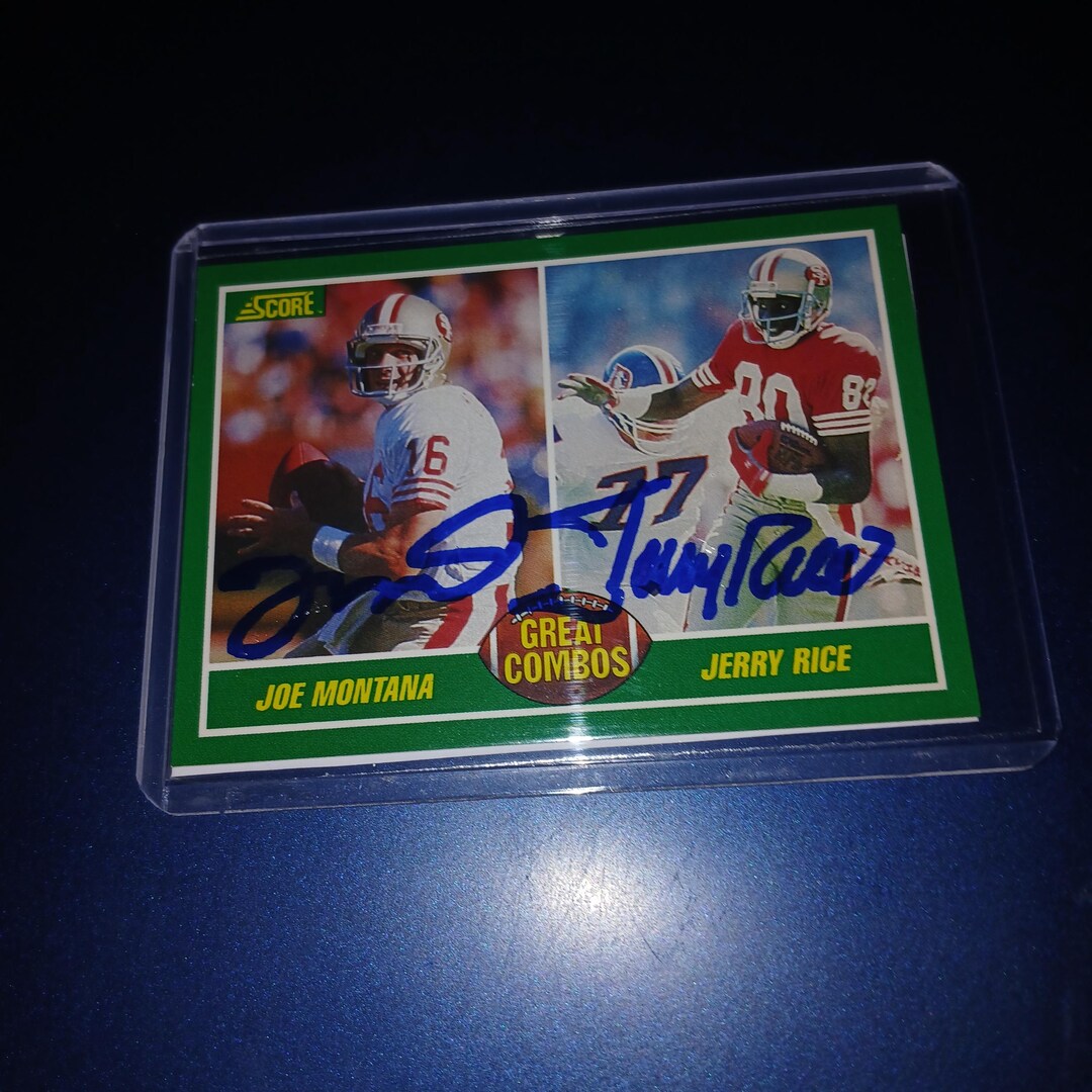 Joe Montana, Jerry Rice Autographed Card With Coa - Etsy