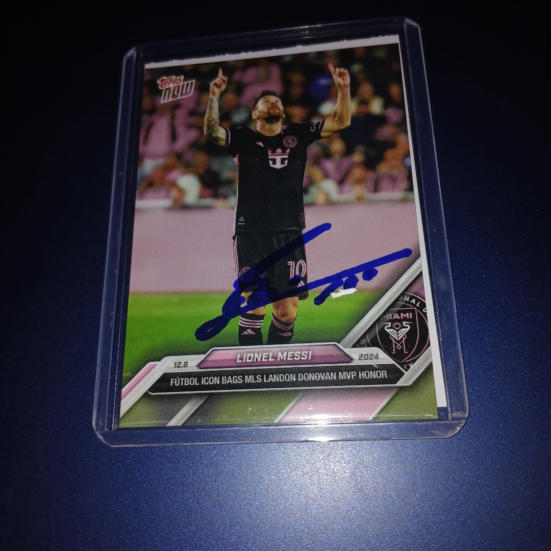 Lionel Messi Autographed Card With Coa - Etsy