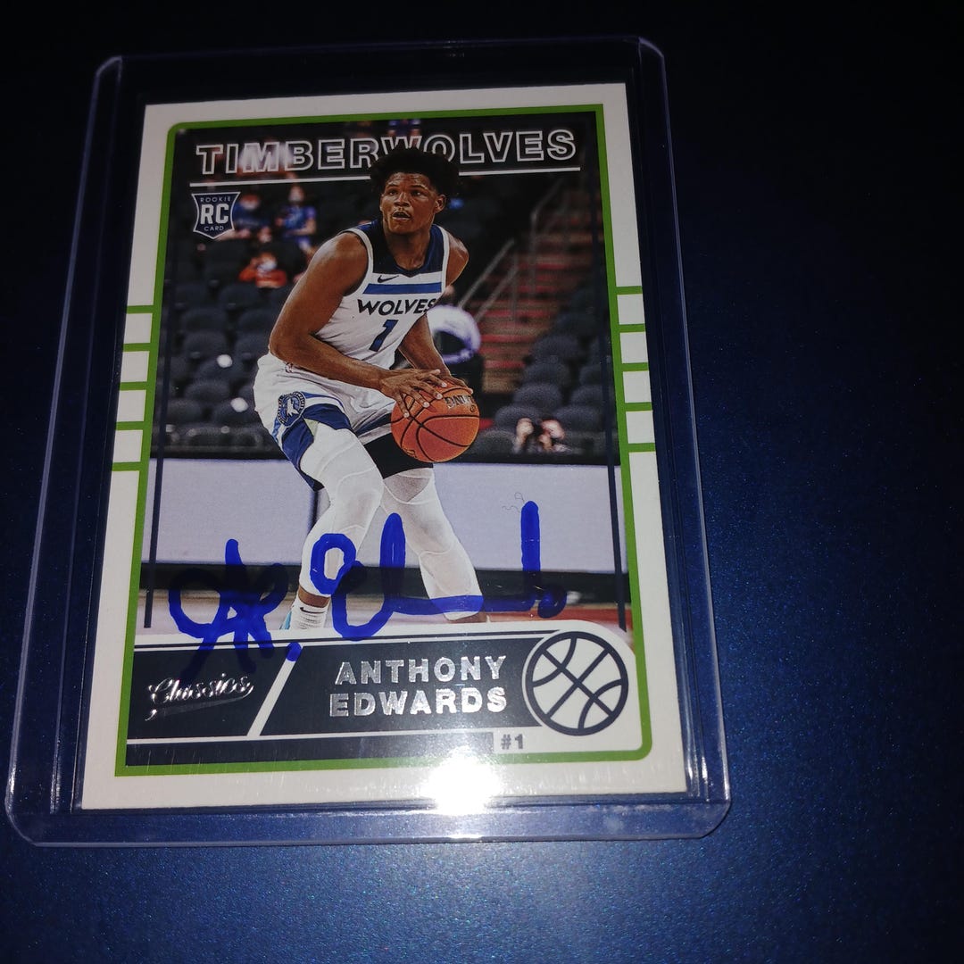 Anthony Edwards Autographed Rookie Card With Cert - Etsy