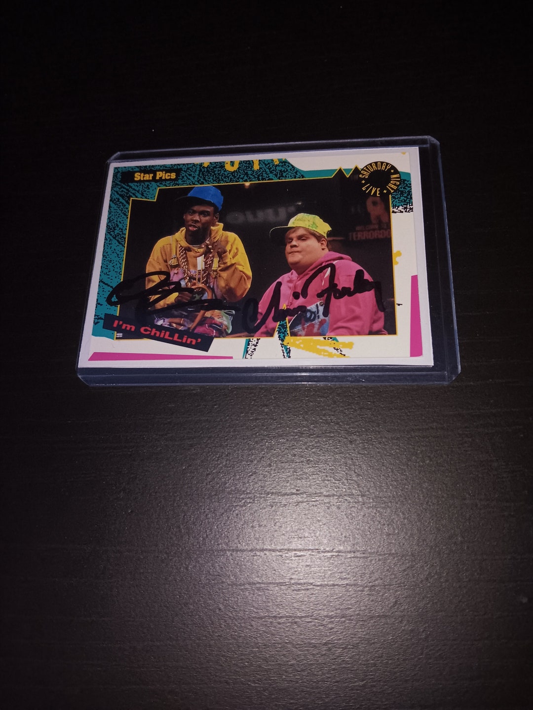 Chris Farley, Chris Rock Autographed Card With Coa - Etsy
