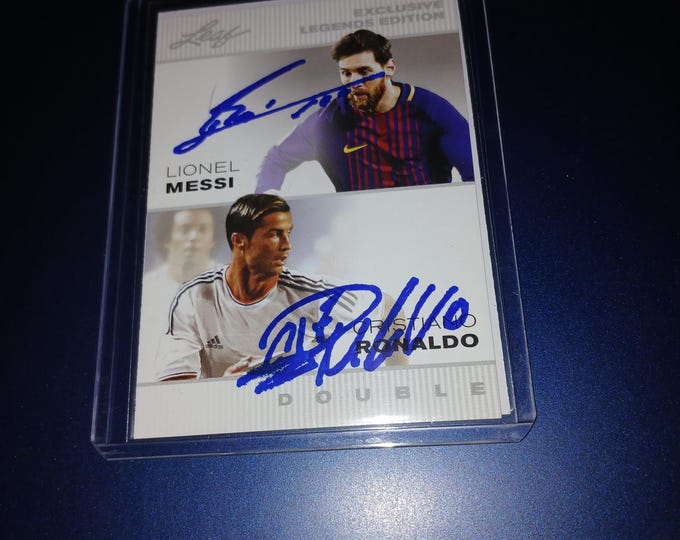 Cristiano Ronaldo, Lionel Messi Autographed Card With Coa - Etsy