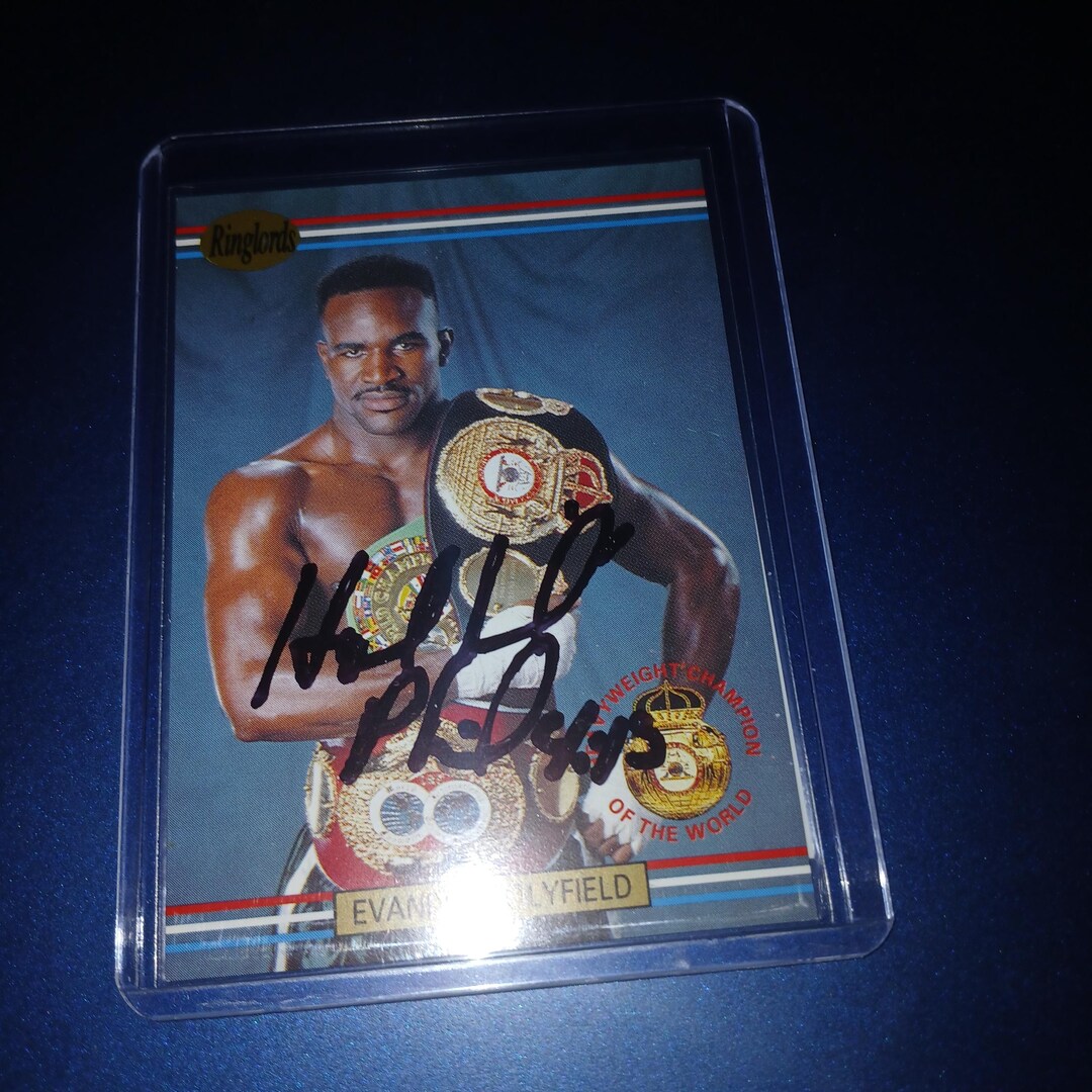 Evander Holyfield Autographed Card With Cert - Etsy