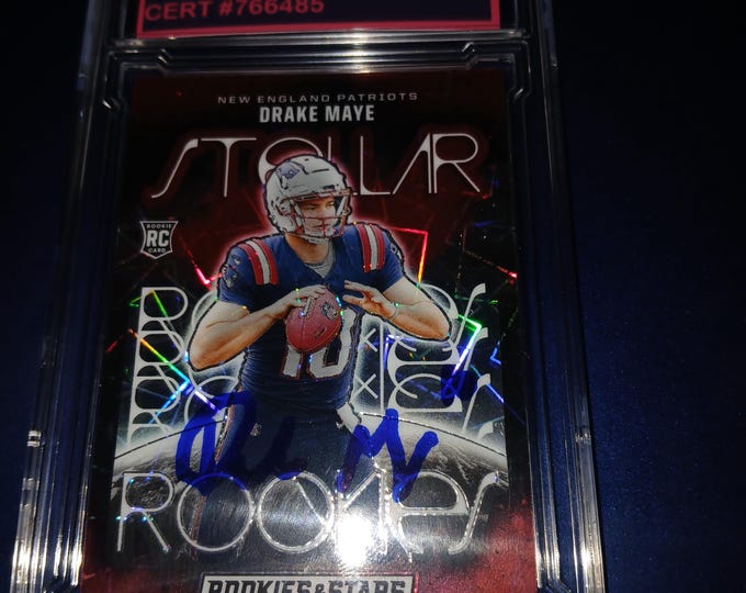 Drake Maye Autographed Rookie Card With Cert - Etsy