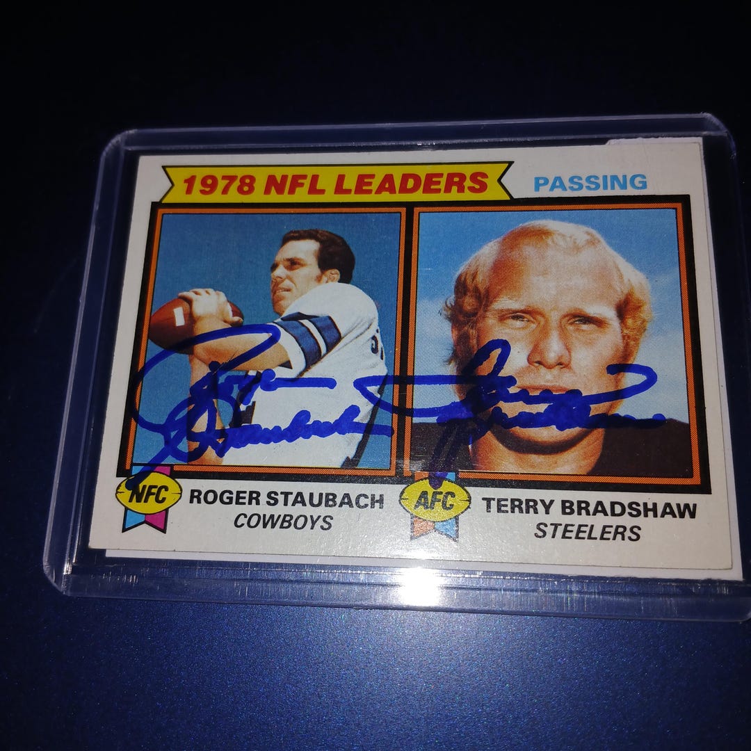 Roger Staubach, Terry Bradshaw Autographed Card With Coa - Etsy