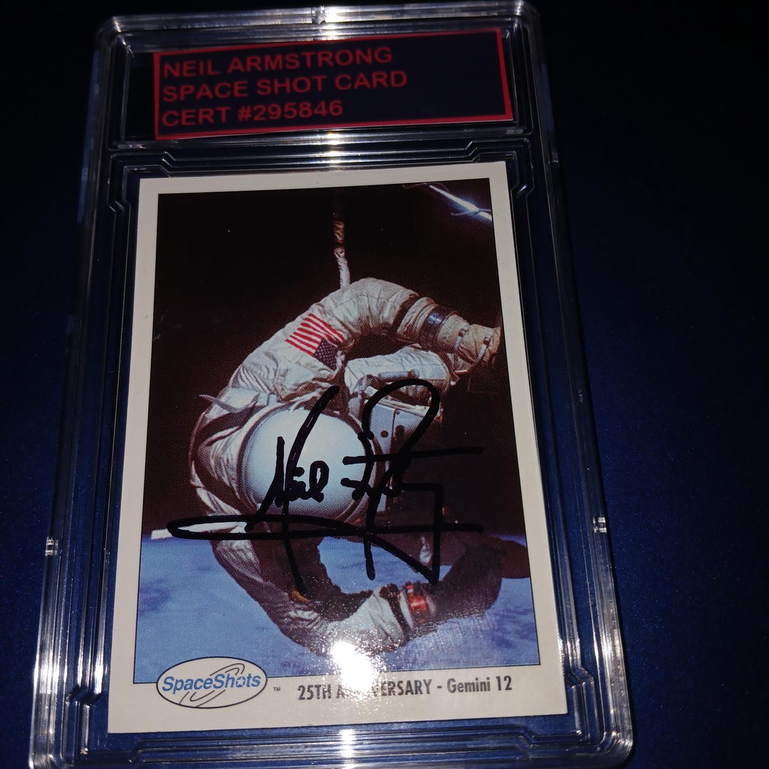 Neil Armstrong Autographed Card With Cert - Etsy