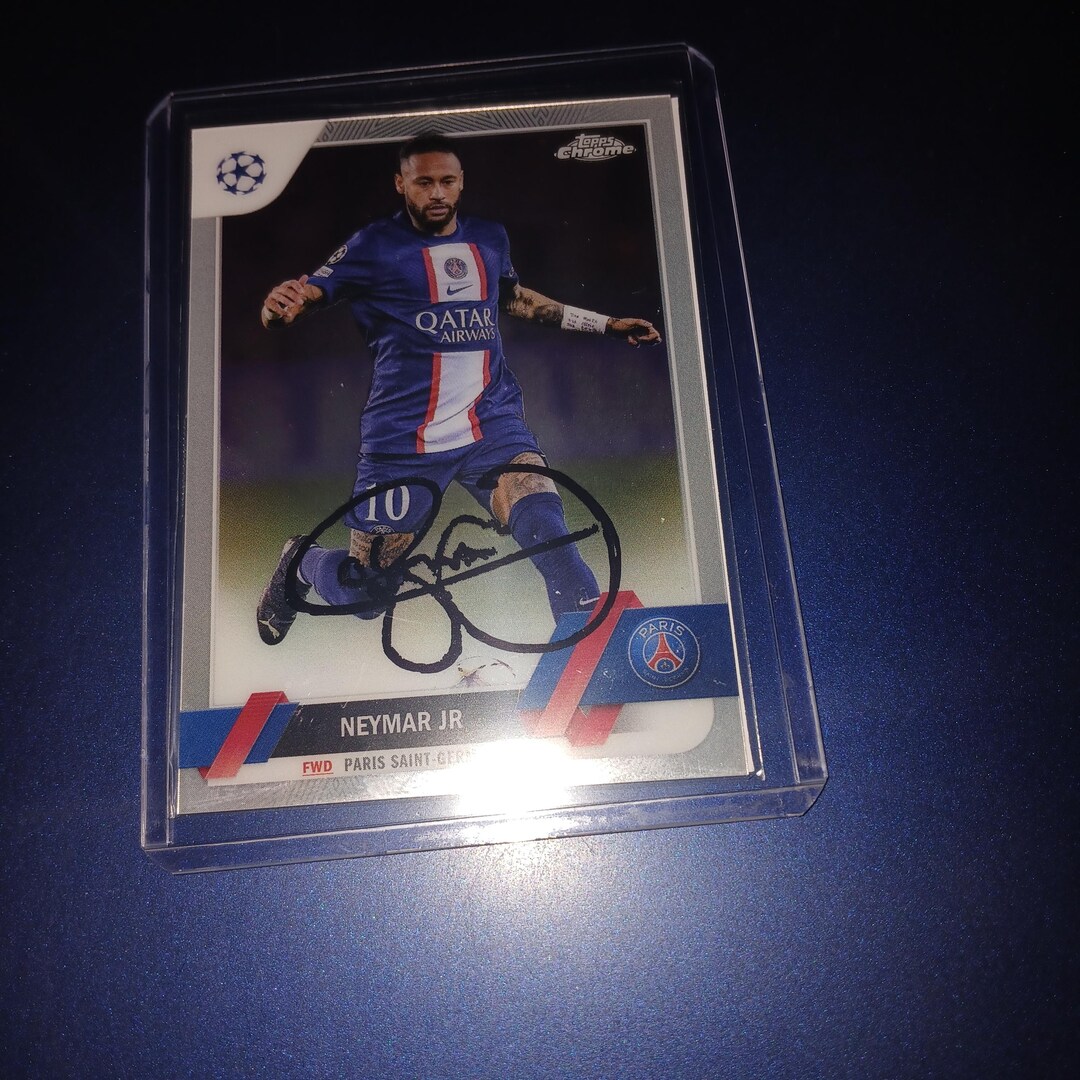 Neymar Jr Autographed Card With Coa - Etsy