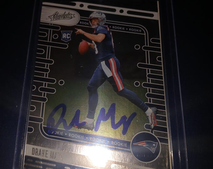 Drake Maye Autographed Rookie Card With Cert - Etsy
