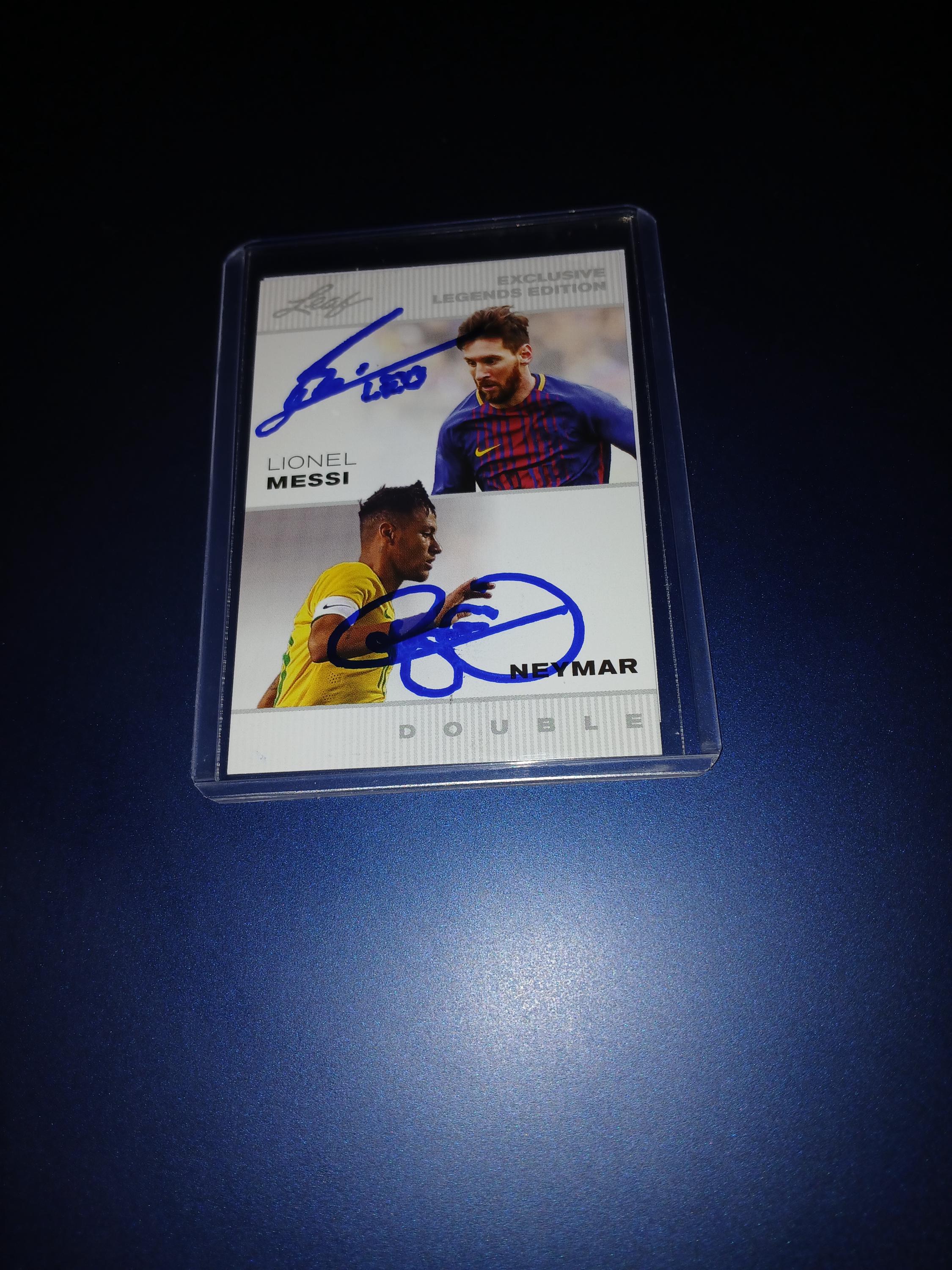 Neymar, Lionel Messi Autographed Card With Coa - Etsy