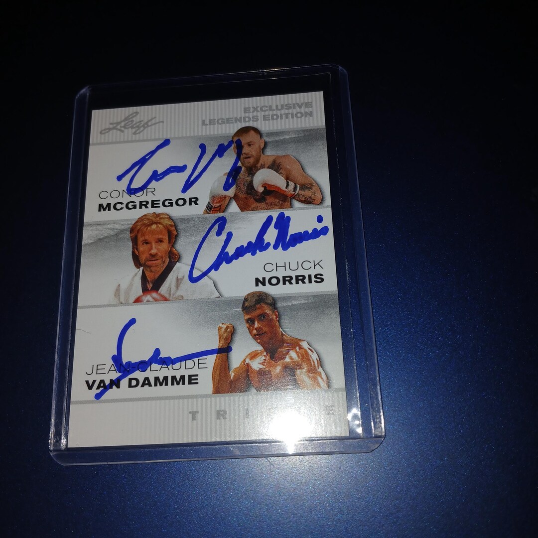 Conor Mcgregor, Chuck Norris, Jean Claude Van Damme Autographed Card ...
