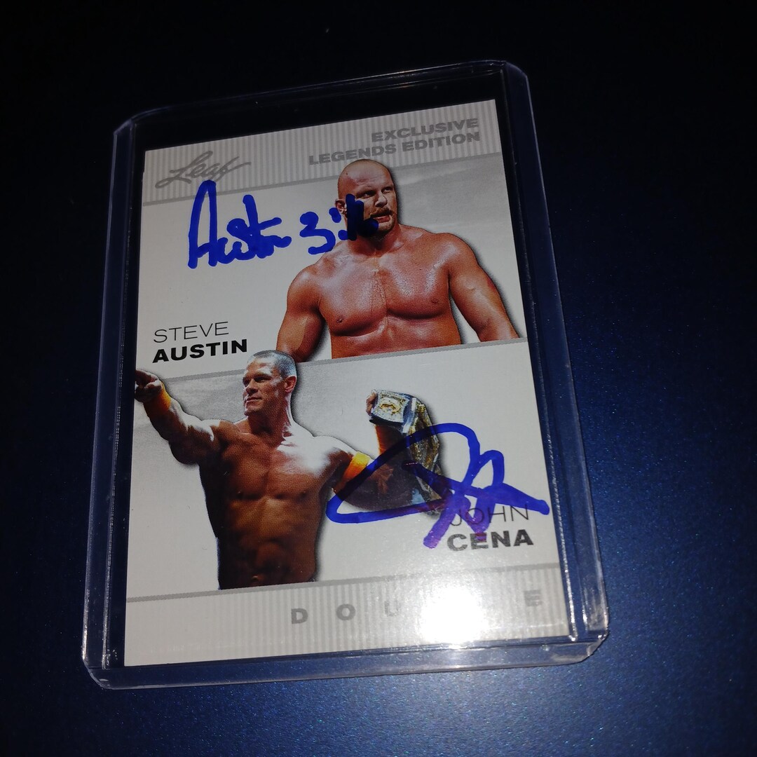 John Cena, Stone Cold Steve Austin Autographed Card With COA - Etsy