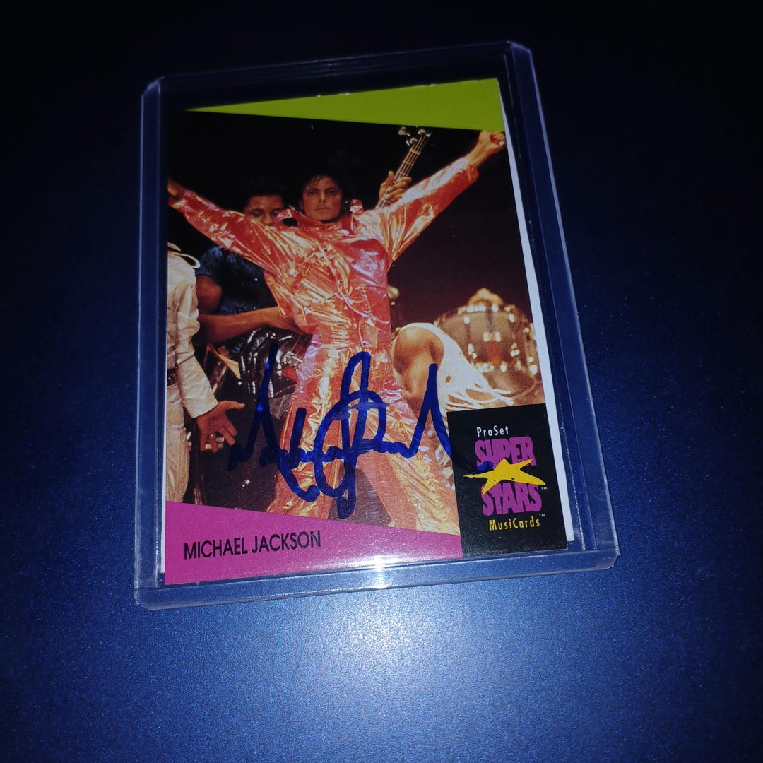 Michael Jackson Autographed Card With Coa - Etsy