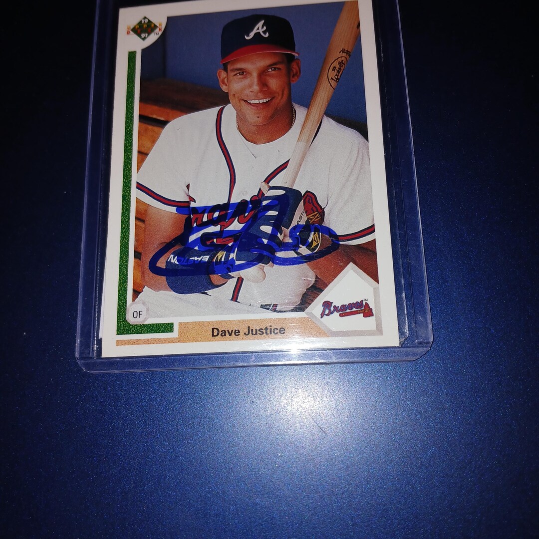 David Justice Autographed Rookie Card With Coa - Etsy