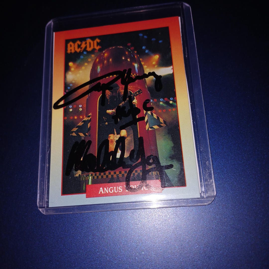 Angus Young, Malcolm Young Autographed Card With Coa - Etsy UK