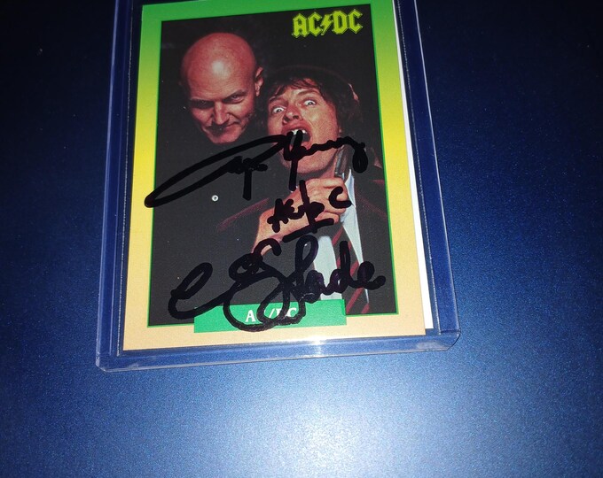 Angus Young, Chris Slade Autographed Card With Coa - Etsy