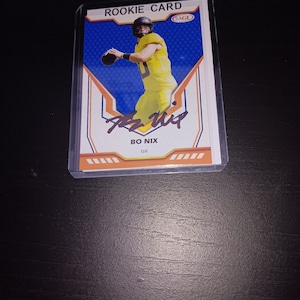 Bo Nix Autographed Rookie Card With Coa - Etsy