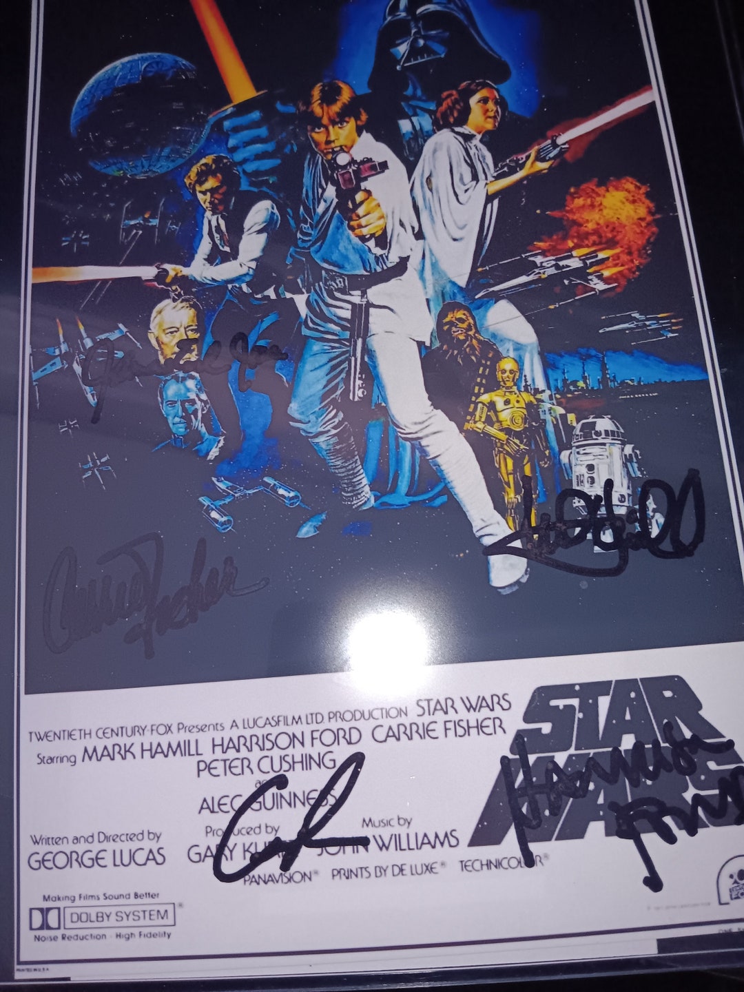 George Lucas, Carrie Fisher, Mark Hamil, Harrison Ford, James Earl ...