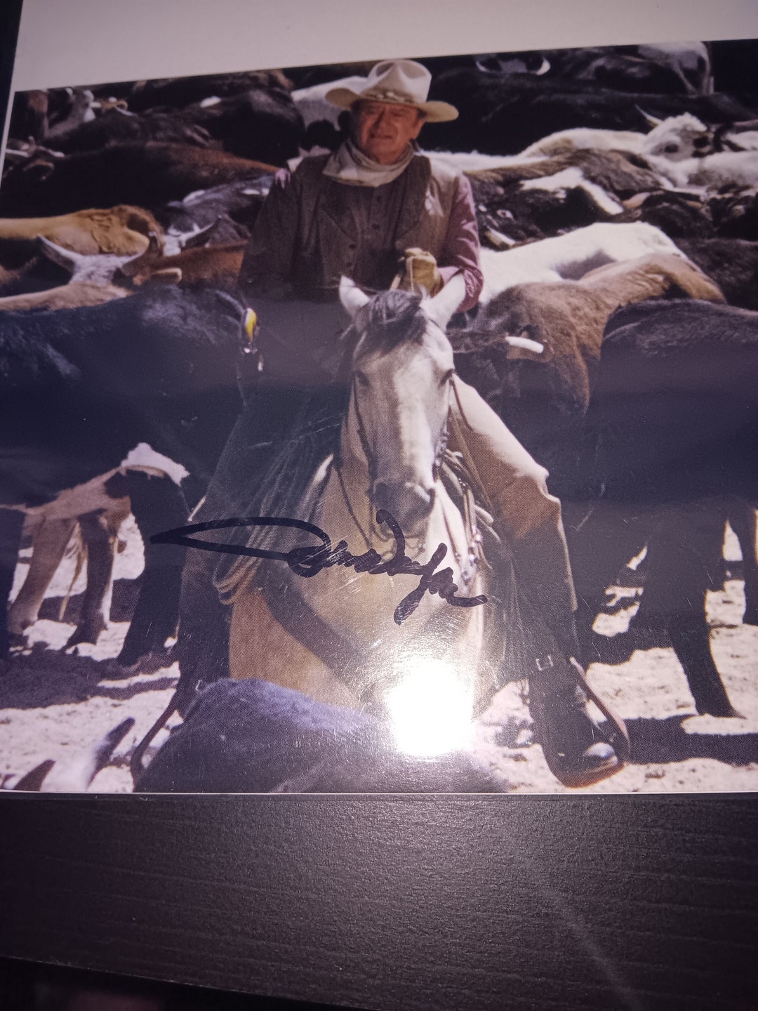 John Wayne Autographed Promo With Coa. Approximately 8x8 Inches - Etsy