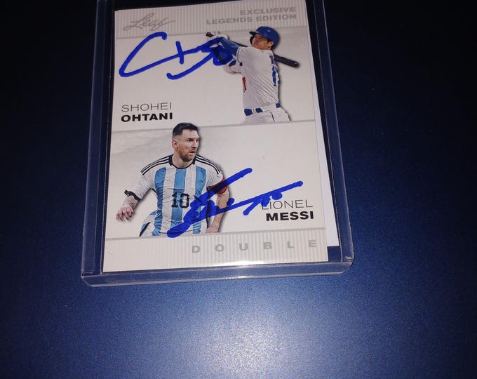 Shohei Ohtani, Lionel Messi Autographed Card With Coa - Etsy
