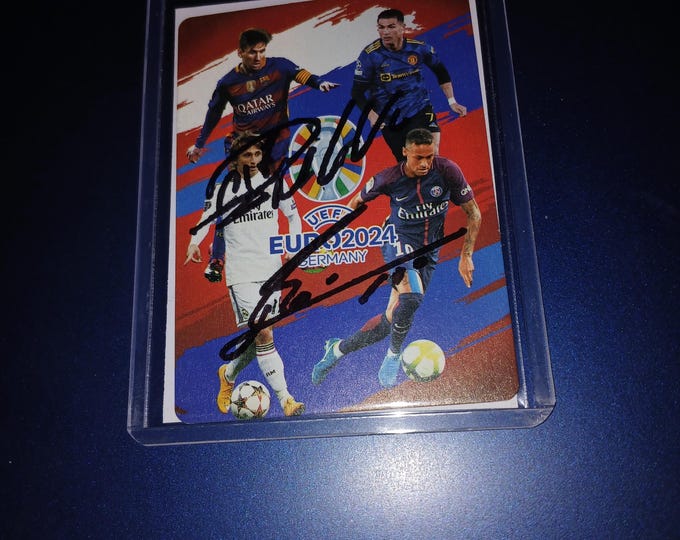 Cristiano Ronaldo, Lionel Messi Autographed Card With Coa - Etsy